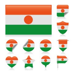 Niger flag set free image download