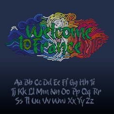 France alphabet - set of hand drawing letters free image download