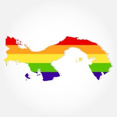 Rainbow flag in contour of Panama free image download