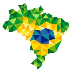 Brazil map with triangle flag free image download