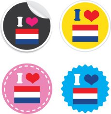 I Love Holland flag Badge or sticker free image download