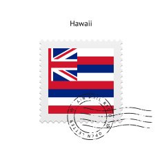 State of Hawaii flag postage stamp free image download