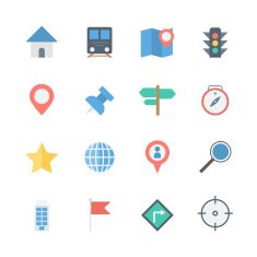 Map icons set N10 free image download