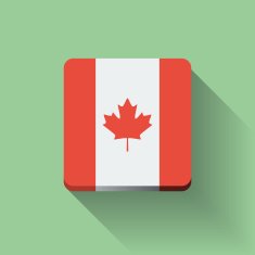 Button with flag of Canada free image download