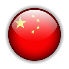 China flag button vector free image download
