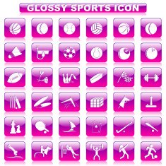Glossy Sports Button free image download
