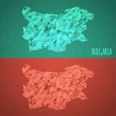 Low Poly Bulgaria Map with National Colors free image download