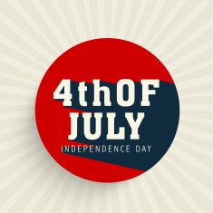 Sticky design with text 4th of July on rays background free image download