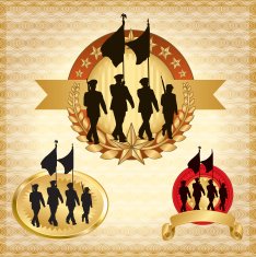 Military Parade Soldier Banners and Icons free image download