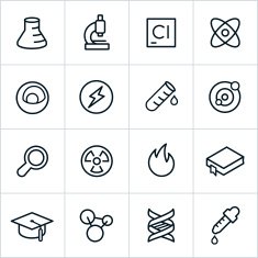 Black Science Icons - Line Style N2 free image download