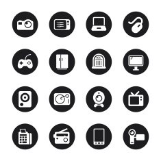 Electronics Icons - Black Circle Series free image download
