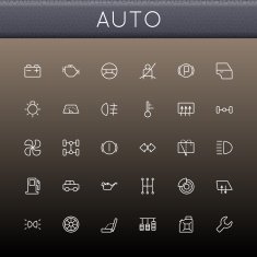 Vector Auto Line Icons free image download