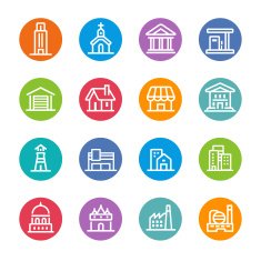 Buildings Icons - Circle Line Series free image download