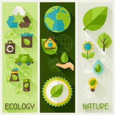 Ecology banners with environment icons free image download