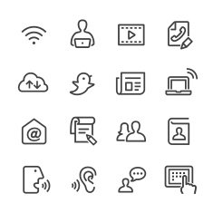 Communication Icon Set - Line Series free image download