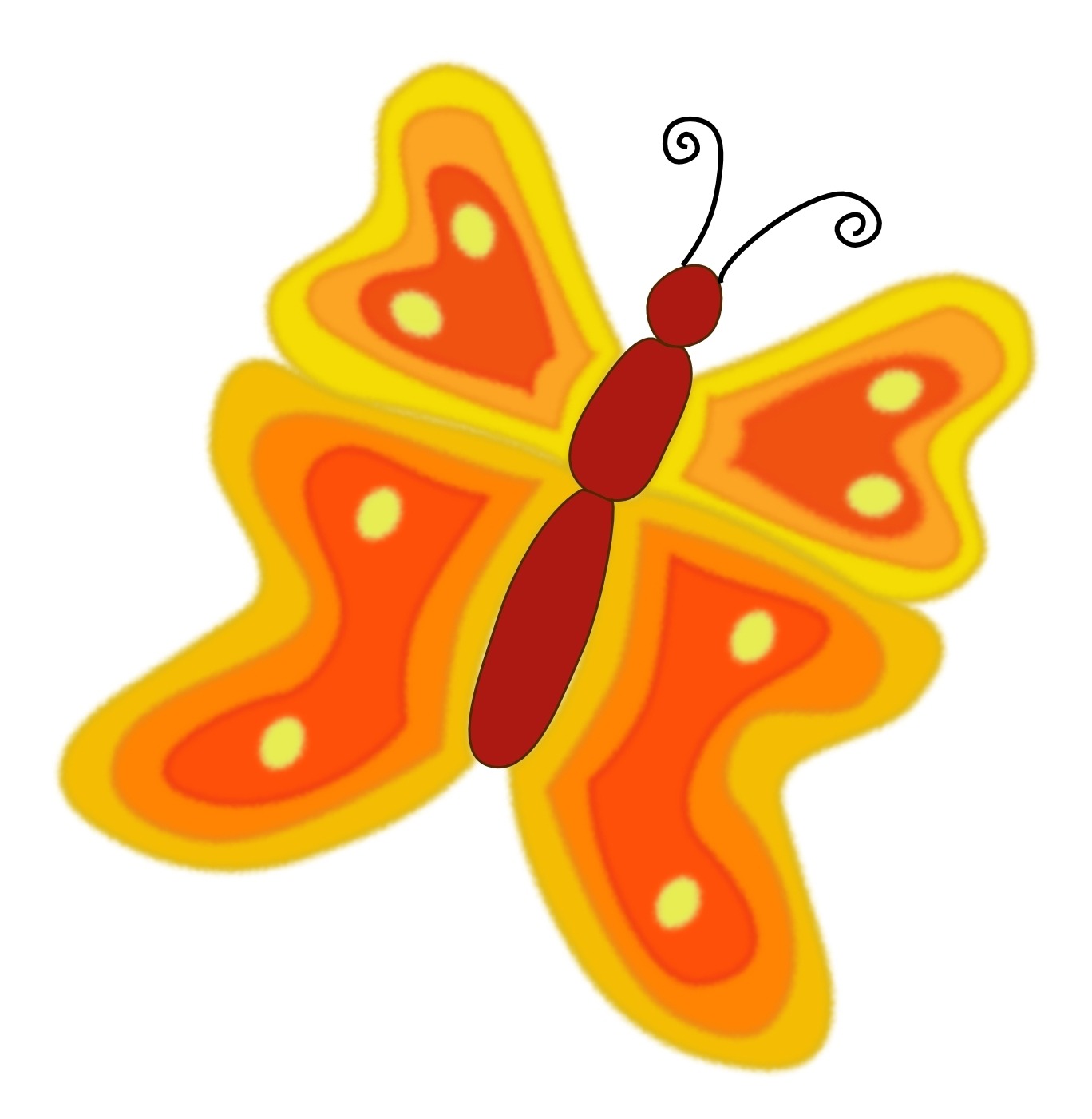 Yellow butterfly drawing free image download