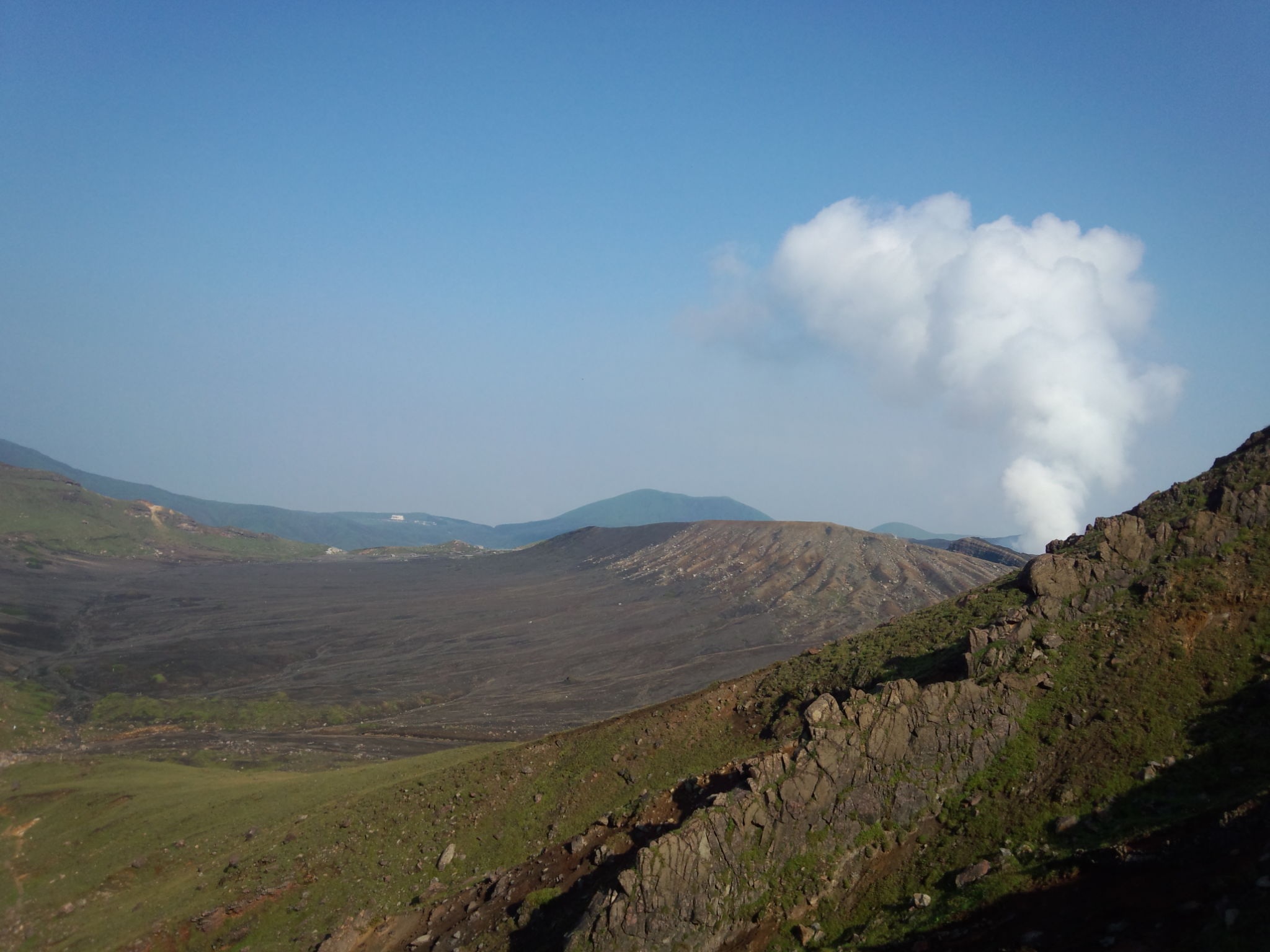 Volcano aso plume, japan, kyushu free image download
