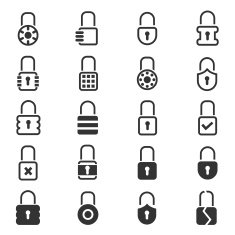 Lock icons set free image download
