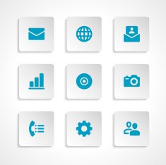 Modern vector icons set bend paper effect free image download