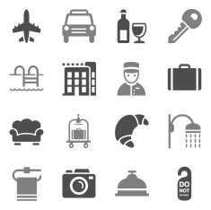 Hotel Icons Set 2 Gray Color free image download
