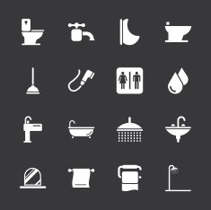 Bath and Bathroom Icons - White Series free image download