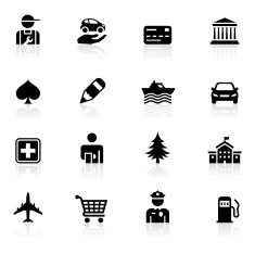 Black Symbols - GPS Points of Interest free image download