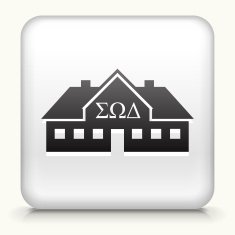 Square Button with Frat House interface icon free image download