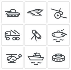 Military icon set N2 free image download