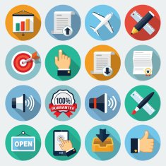 Flat Icons with long shadow set 9 free image download