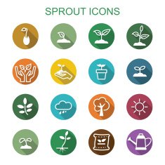 Sprout long shadow icons free image download