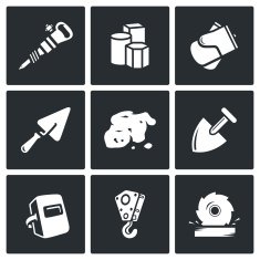 Hard work icons set Vector Illustration free image download