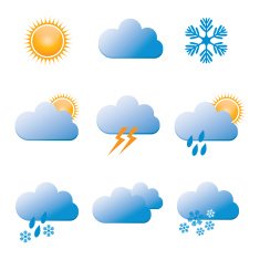 Set of Vector Color Weather Icons free image download
