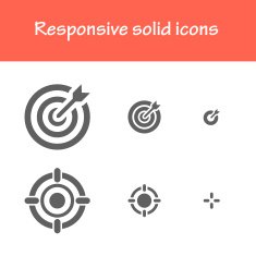 Responsive solid goal icons free image download