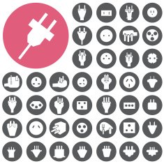 Electric plug icons set Illustration eps10 free image download