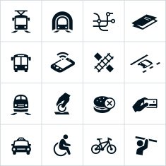 Black Public Transit Icons free image download