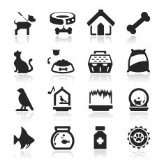 Pets icons set Elegant series free image download