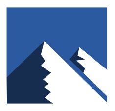 Mountain rectangle sign vector illustration free image download