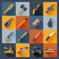 Weapon icons flat free image download