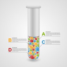 Infographic on medicine in the form of test tubes free image download