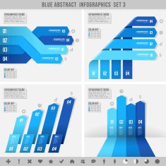 Blue Abstract Infographics set 3 free image download