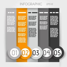Orange column infographic five options in big down rings free image ...