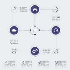 Modern template with colorful volume elements of infographics free ...