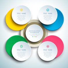 Modern vector abstract circle collage infographics free image download