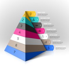 Layered pyramid steps design element free image download