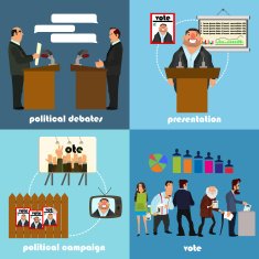 Set of icons on a political theme free image download