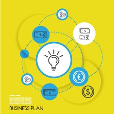 Yellow template of business plan with rings free image download
