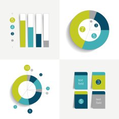 Flat set of charts and brochure elements Simply color editable N2 free ...