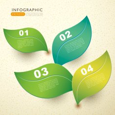 Vector abstract 3d paper leaf infographics free image download
