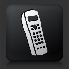 Black Square Button with Home Phone Icon N4 free image download