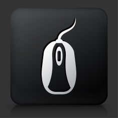 Black Square Button with Computer Mouse Icon N9 free image download